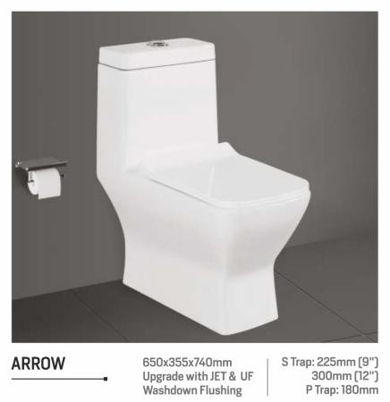 Arrow One Piece Water Closet Washdown Flushing for Bathroom Ceramic ...